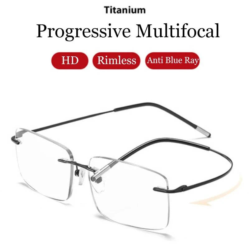 Ultra-light Anti-blue light Progressive Multifocal Memory Titanium Rim ...