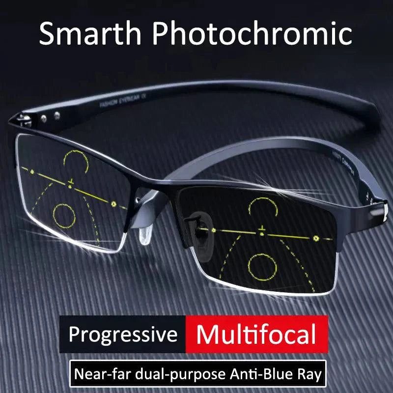 Automatic Adjustment Half-Frame Photochromic Progressive Multi-focus A ...