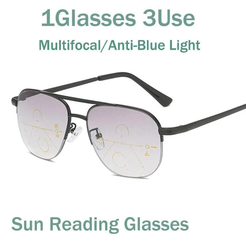 Near-far dual-purpose multi-focus Progressive Anti-Blue Ray Reading Gl ...