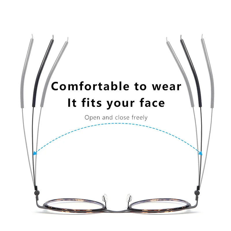 Luxury Vintage Titanium Photochromic Glasses | Retro Round Progressive ...