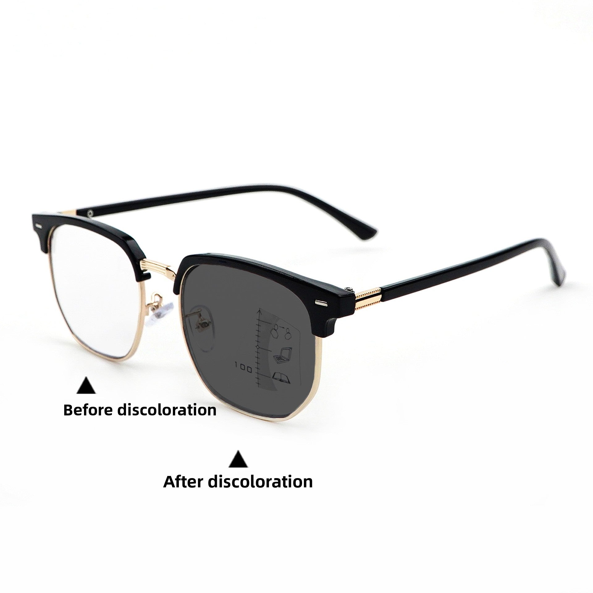 Photochromic Progressive Multifocal Near and Far Vision Glasses with B ...